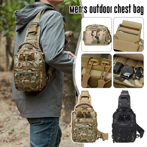 Military Chest Bag Waterproof Camouflage Tactics Outdoor Hiking Camping ...