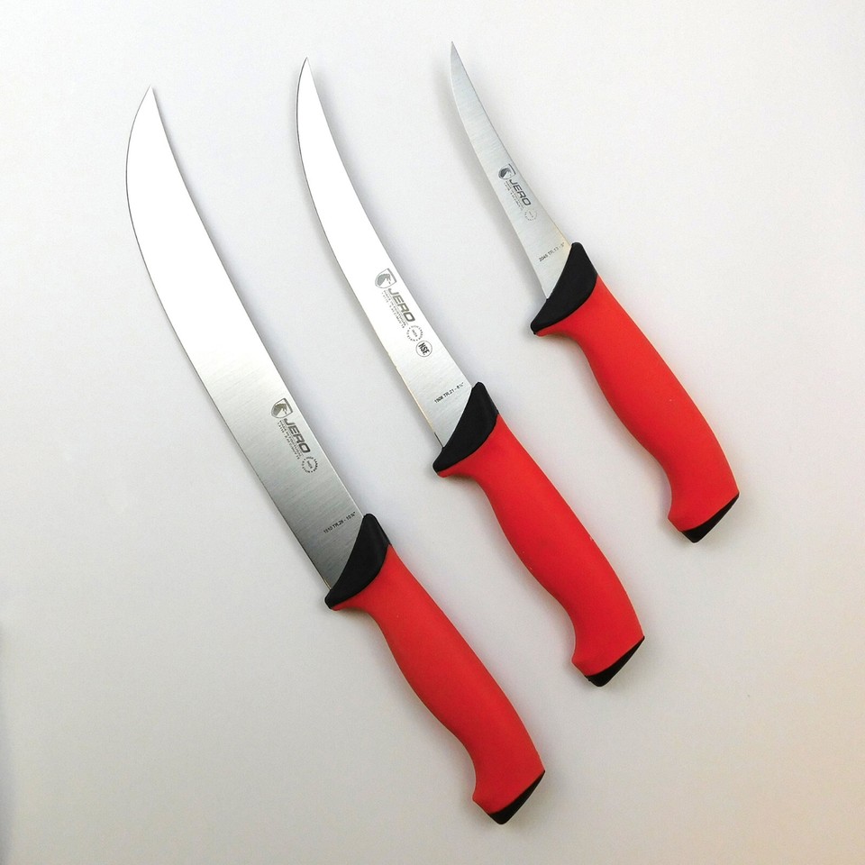 Jero Pro Meat Processing Knife Set w/ Meat Hook, Sharperner & Case ...