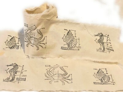 Muslin Seaside Hand Stamped Ribbon Trim | eBay