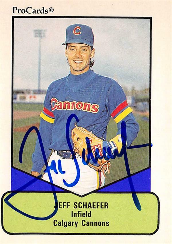 Jeff Schaefer autographed baseball card 1990 ProCards Minor League ...