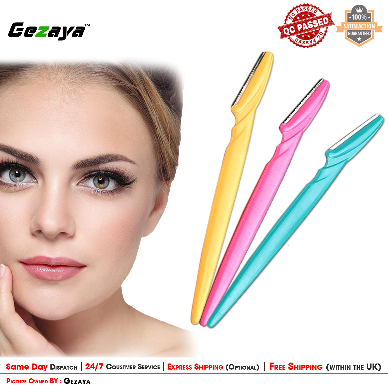 3pcs Precision Eyebrow Razors Peach Fuzz Dermaplaning Tool Facial Hair ...