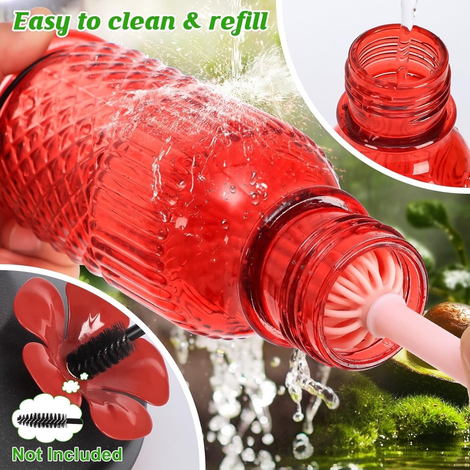 Glass Hummingbird Feeder 16oz Hanging Outdoor Bird Feeder with Ant Moat ...