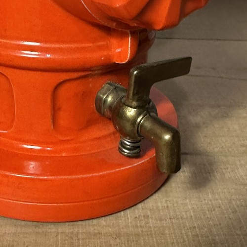 Large Vintage Orange-Red Fire Hydrant Ceramic Planter Plant Stand 8.5 ...