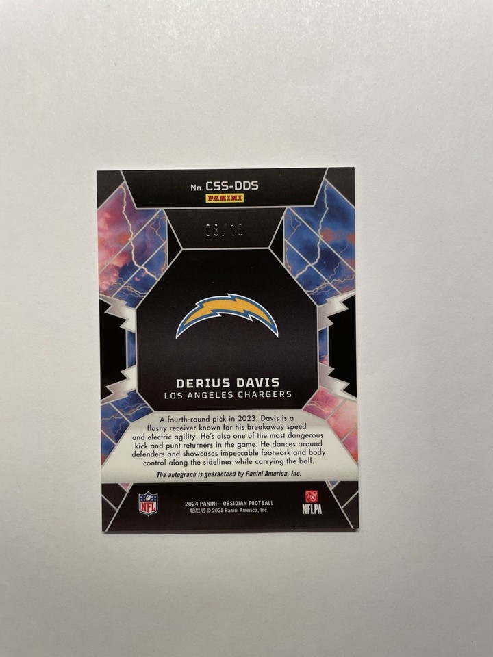 2024 Panini Obsidian Cosmic Storm Signatures Gold #CSS-DDC Derius Davis ...