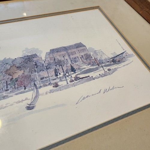 Leonard Weber Annapolis Framed 43" x 17" Print Double Matte Signed 511/ ...