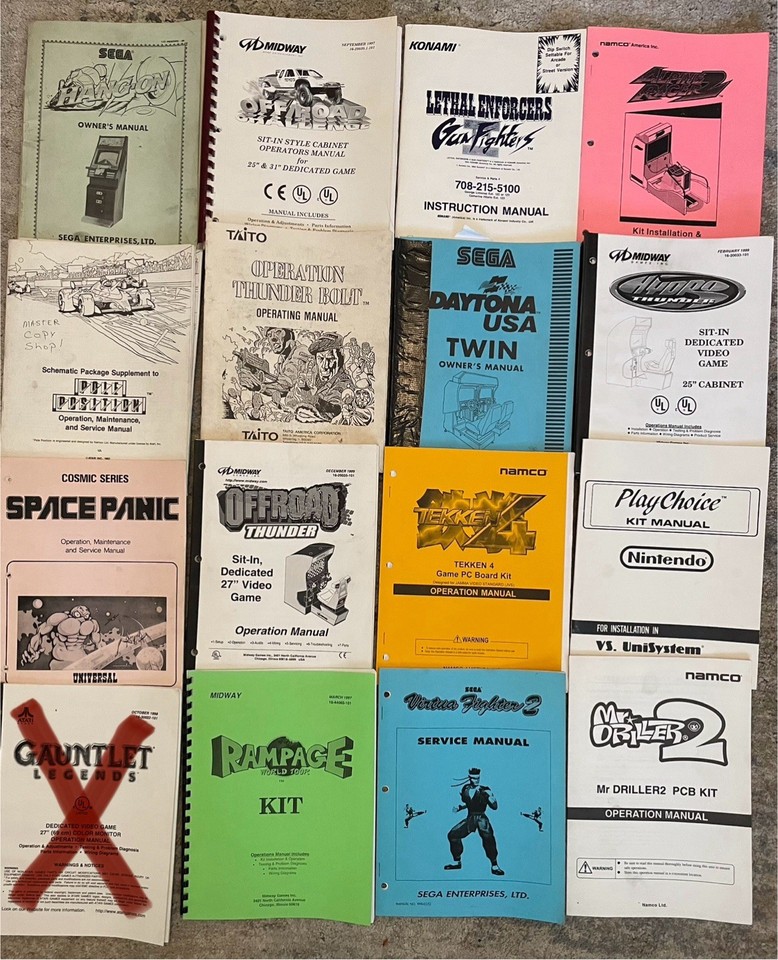 Arcade Operator/Service Manuals - Many To Choose From (PLEASE READ ...