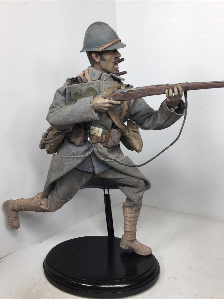 1/6 CUSTOM FRENCH WW1 FRONT LINE CHARGING INFANTRYMAN 1917 BERTHIER ...