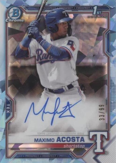 2021 Bowman Sapphire Edition - Chrome Prospects Autograph Maximo Acosta ...