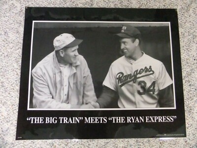 L#819 B&W poster: "The Big Train Meets the Ryan Express", Nolan Ryan ...