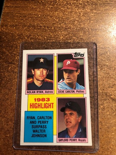 1984 Topps Baseball # 4 Highlight Ryan, Carlton, Perry Surpass Walter ...