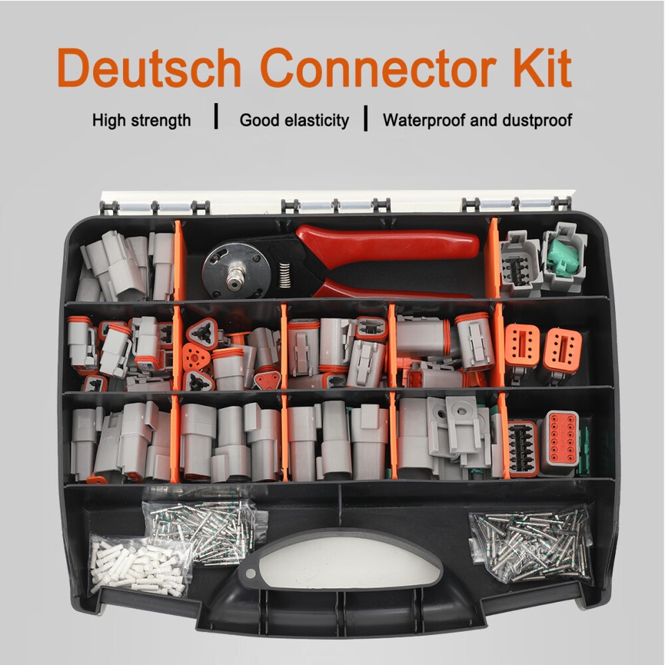 438 Pcs Deutsch DT Series Car Waterproof Wire Connector Plug Kit DT06-2 ...