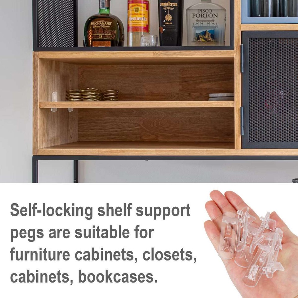 10Pcs Locking Cabinet Shelf Support Pegs 5mm Shelf Pins Clear Shelf ...