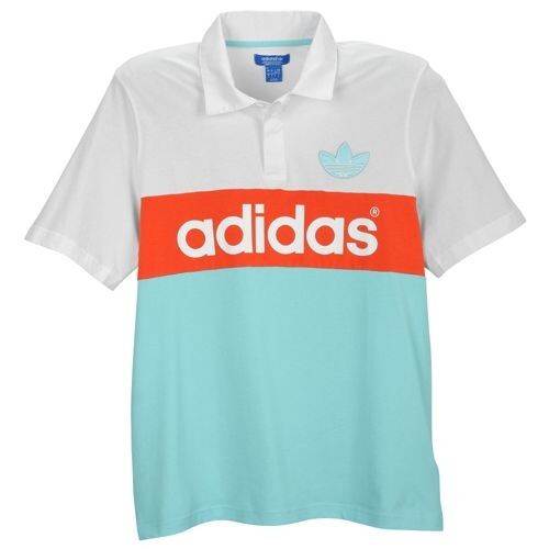 Adidas Originals Colorblock Polo Shirt Blue Zest/White/OrangeMen's ...
