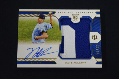Nate Pearson 2021 National Treasures #176 Rookie Patch Autograph Gold ...