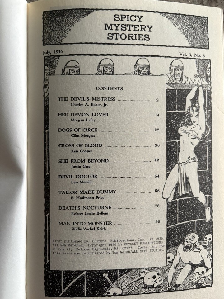 Lot of 2 ODYSSEY paper backs. #5 & #7. SPICY MYSTERY & KA-ZAR PULP ...