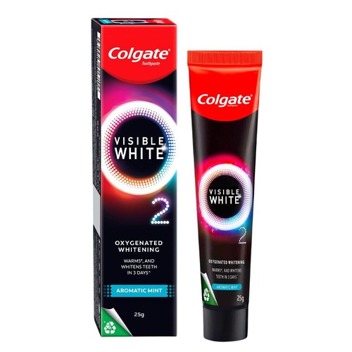 Colgate Visible White O2, Teeth Whitening Toothpaste in 3 Days -25G ...