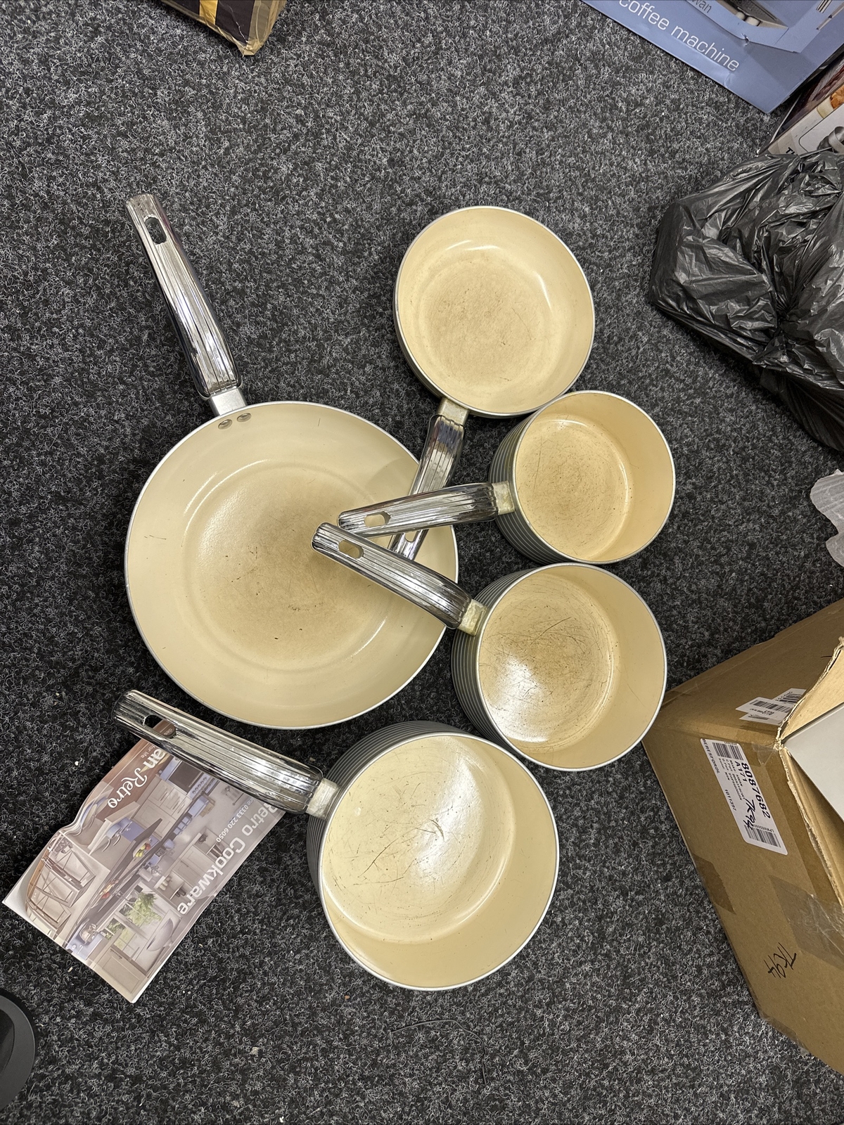 Swan Retro Pan Set with Non Stick Coating- Grey, Pack of 5 for sale ...