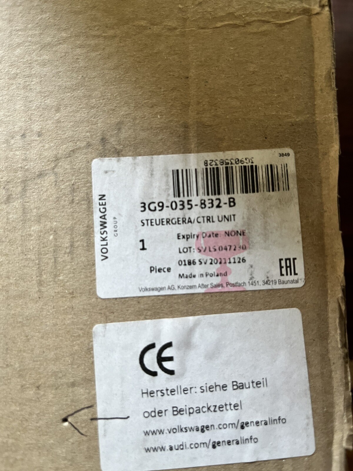 Volkswagen Radio Control Module Infoentertainment Control Unit 5F ...