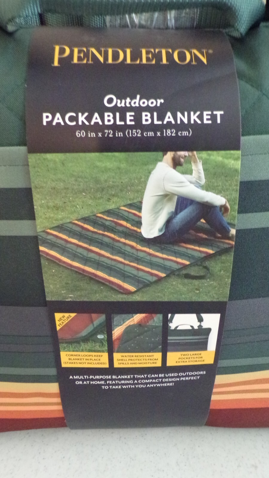 PENDLETON OUTDOOR PACKABLE BLANKET NIP 60 X 72 MULITCOLORED STRIPE PEARL BAY | eBay