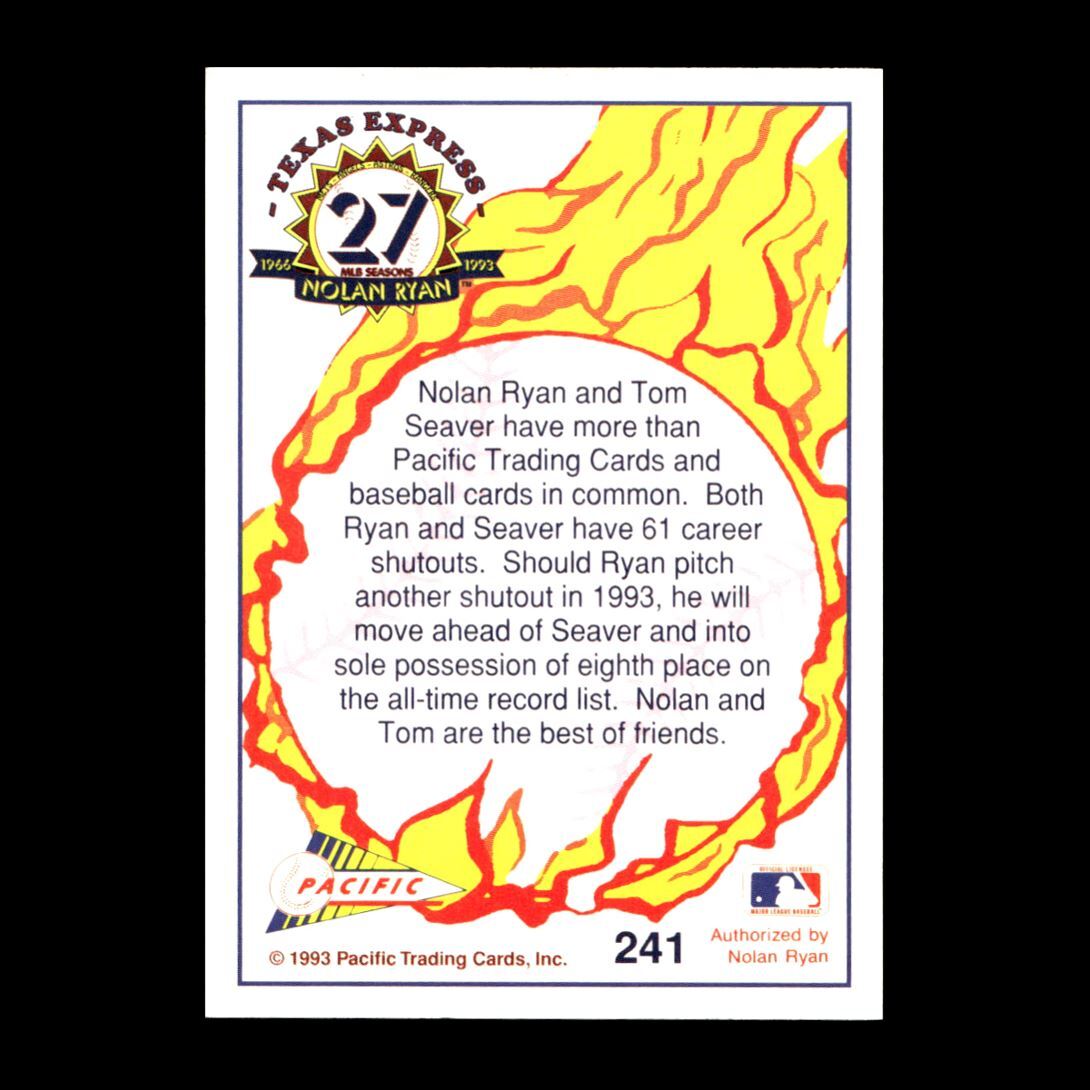 Nolan Ryan 1993 Pacific Seaver & Ryan New York Mets #241 R314A 70 | eBay
