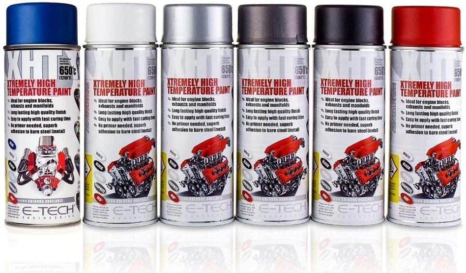 E-TECH XHT SILVER Extremely High Temperature Paint VHT Car Engine ...