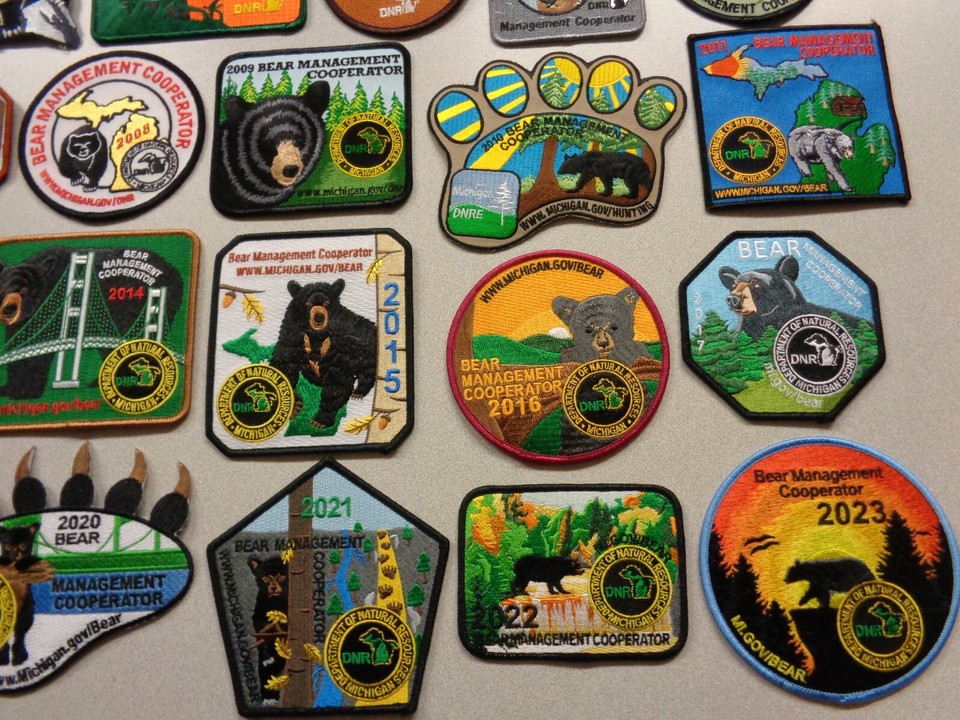 1985-2025 MICHIGAN SUCCESSFUL DNR BEAR HUNTING PATCHES - COMPLETE SET ...
