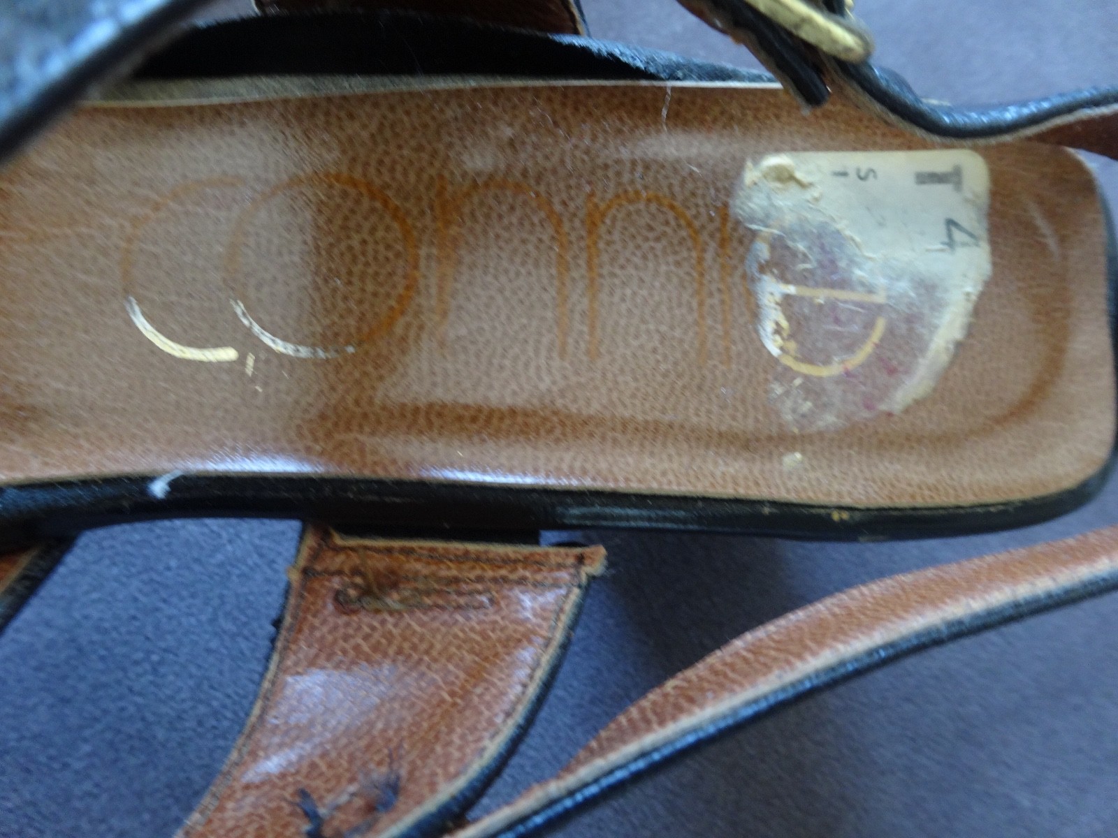 Original 1960s Vintage Connie black leather chunk hee… - Gem