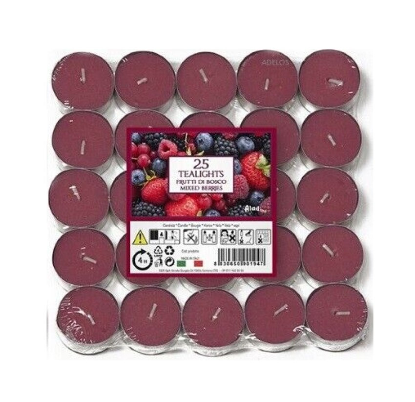 Pack of 50 Prices Scented Tea Lights Tea Light Candles - Mixed Berries ...