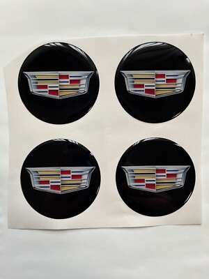 4x Cadillac Decals Center Wheel Cap Self-Adhesive Emblems Rims Logo ...