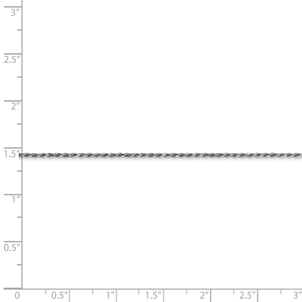 Real 14kt White Gold 1.15mm Machine-made Rope Chain Chain Bracelet; 8 ...
