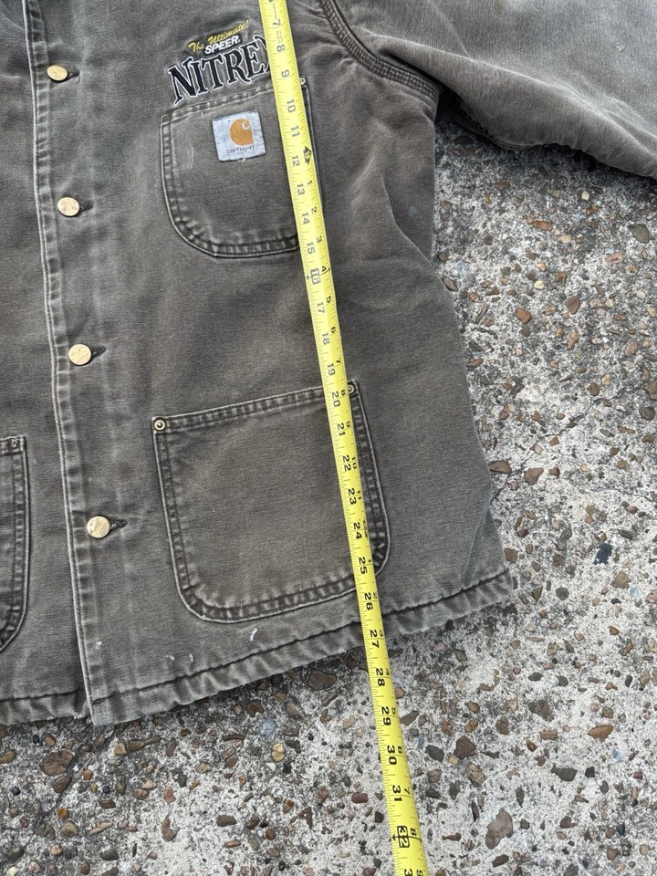 Vntg Carhartt Chore Blanket Lined Jacket Thrashed Distressed Grunge ...