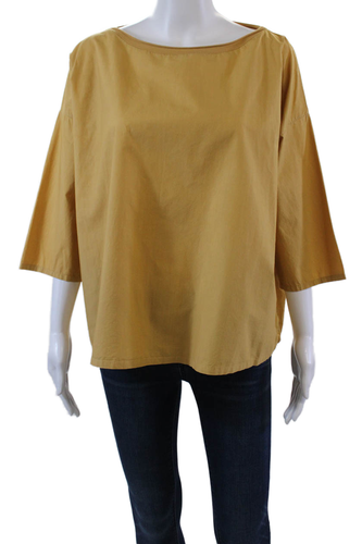 Labo.Art Womens Cotton Wide Hem 3/4 Sleeve Top Mustard Yellow Size 0 | eBay