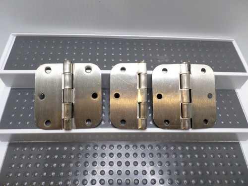 3 pcs Evermark Satin Nickel 3.5" X 3.5" with 5/8" Radius Door Hinge 3 1 ...