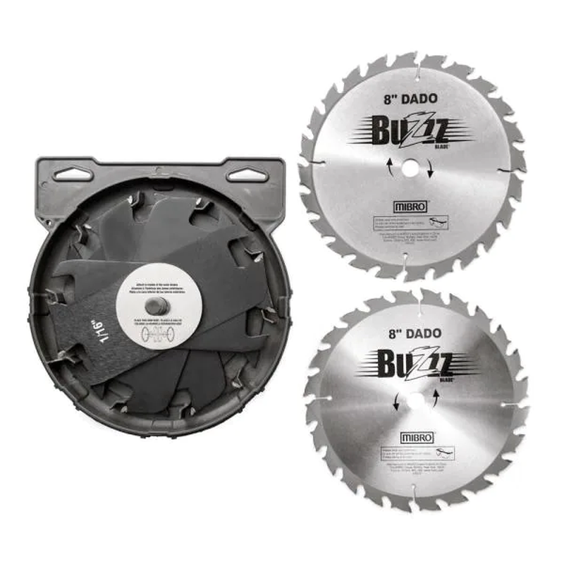 Dado Blade Set 8 In. Carbide Stacking 14-Pieces Smooth Precise Flat ...