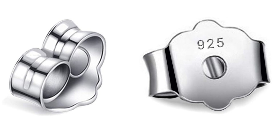 30Pcs/15 Pairs 925 Sterling Silver Earring Backs Replacement Secure Ear ...