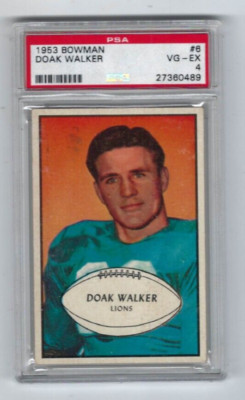 1953 Bowman football card #6 Doak Walker Detroit Lions graded PSA 4 | eBay