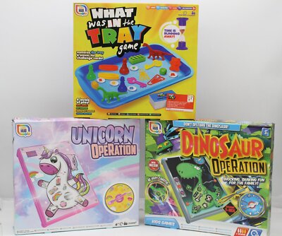 Kids Family Games Dino Operation, Unicorn Operation, Tray Memory Game ...