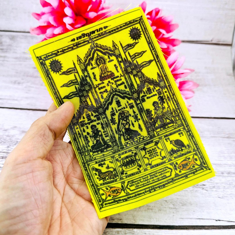 17989 Holy Cloth Yantra Mae Thorani Mother Earth Queen Wealth Rich Thai ...
