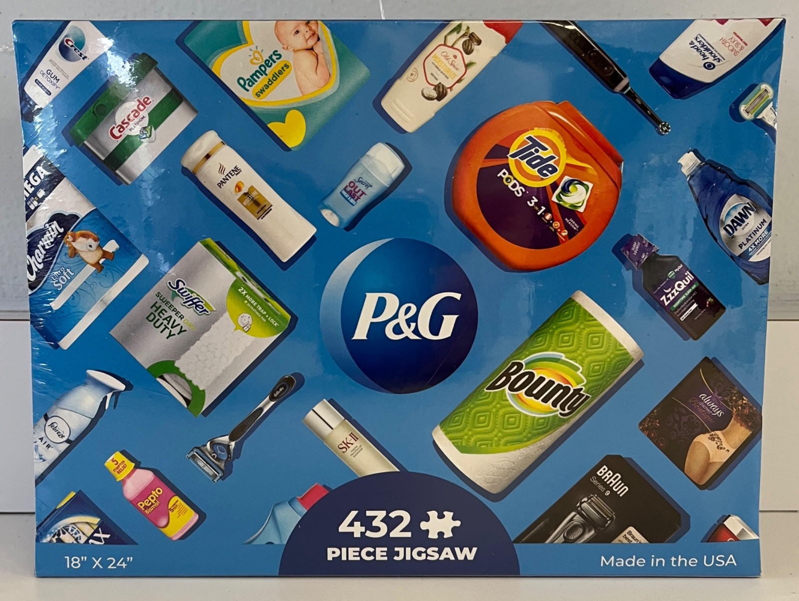 P&G Brands & Products 432 pc Jigsaw Puzzle Bounty Tide Cascade Dawn NEW ...
