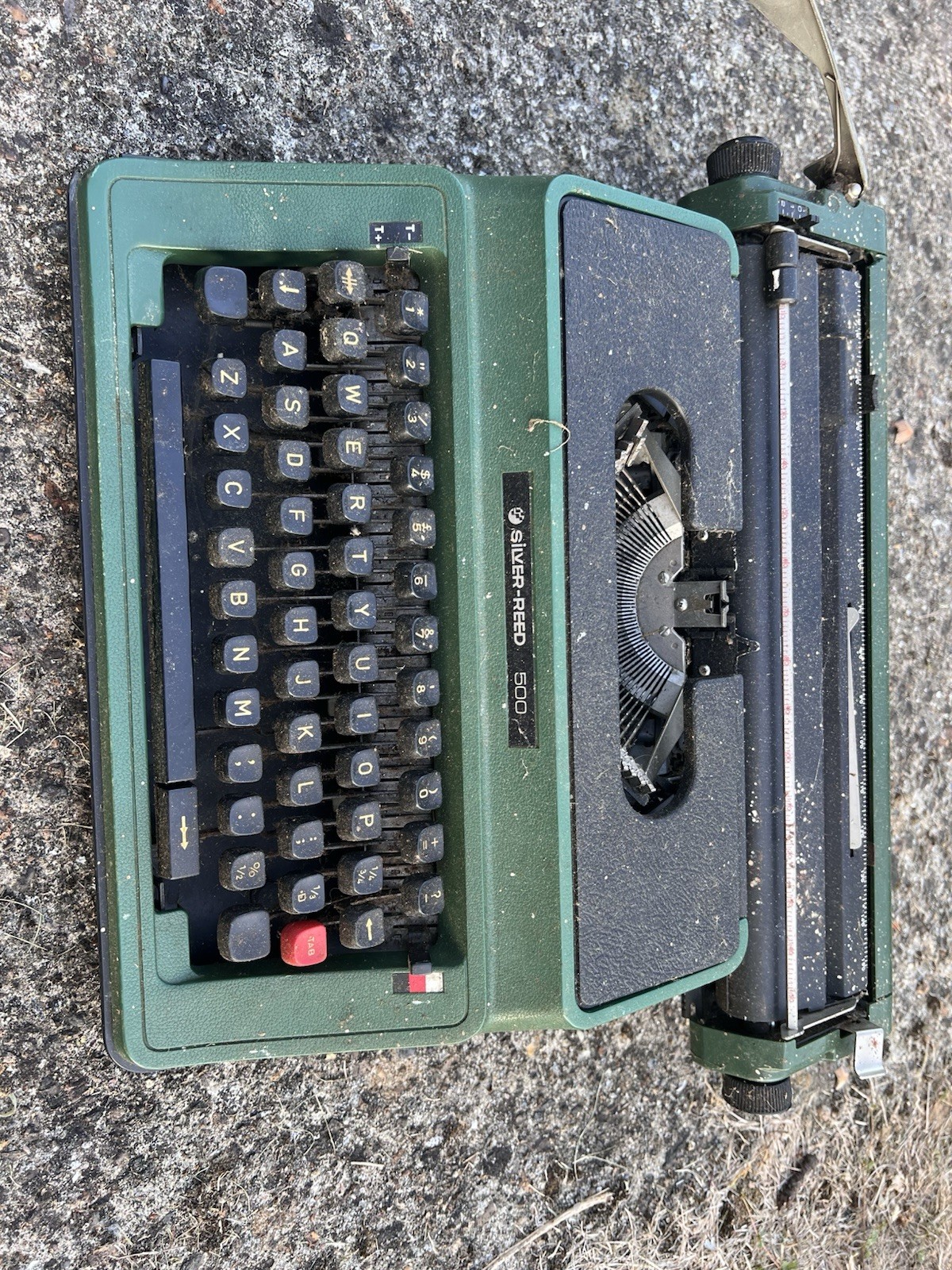 Reed 500 Portable Green Typewriter Vintage Silver | eBay UK