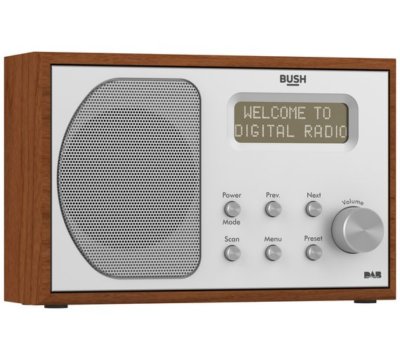Bush Portable DAB Radio FM Mono Speaker Wooden Brown Wood DAB1207 ...