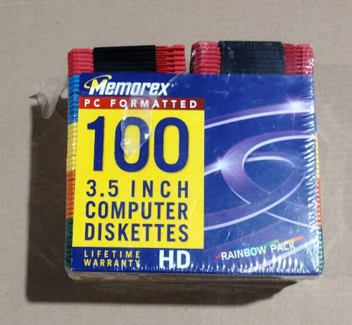 Memorex 3.5-Inch PC-Formatted High-Density Disks Multicolor Qty 96 Open ...