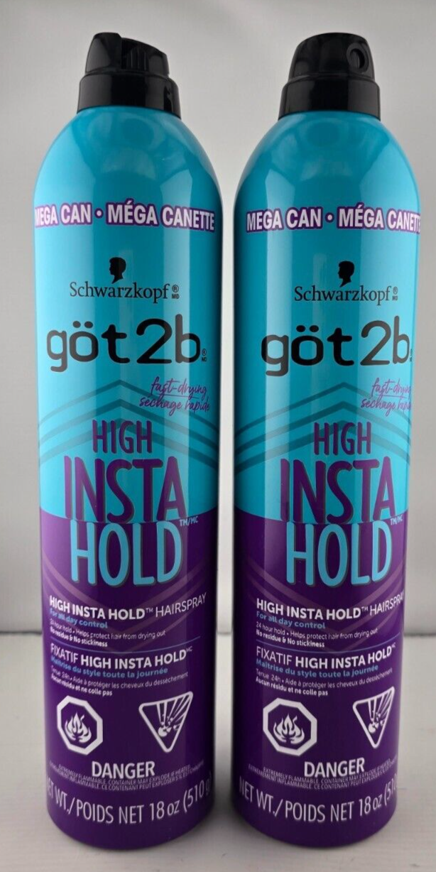 Got2b High Hold Hair Spray Mega Can, 18 oz ( 2 pc ) ( High Insta Hold ) | eBay