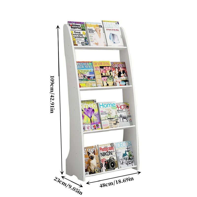 Book Display Rack Brochure 4Tier Holder Literature Floor Standing ...