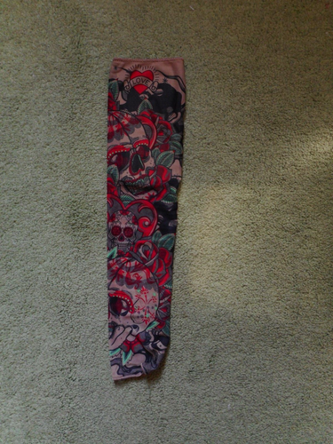 Halloween Adult Tattoo Sleeve Arm Stocking Skull Design Costume Party ...