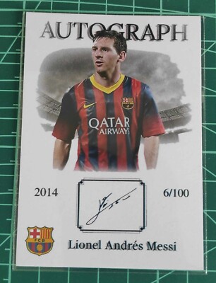 MESSI, FC BARCELONA 2014. AUTOGRAPH. COLECTION CARD. NO PANINI/ NO ...