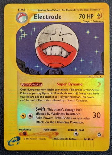 Pokémon TCG Electrode eReader Aquapolis 8/147 Reverse Holo Rare 2002 | eBay