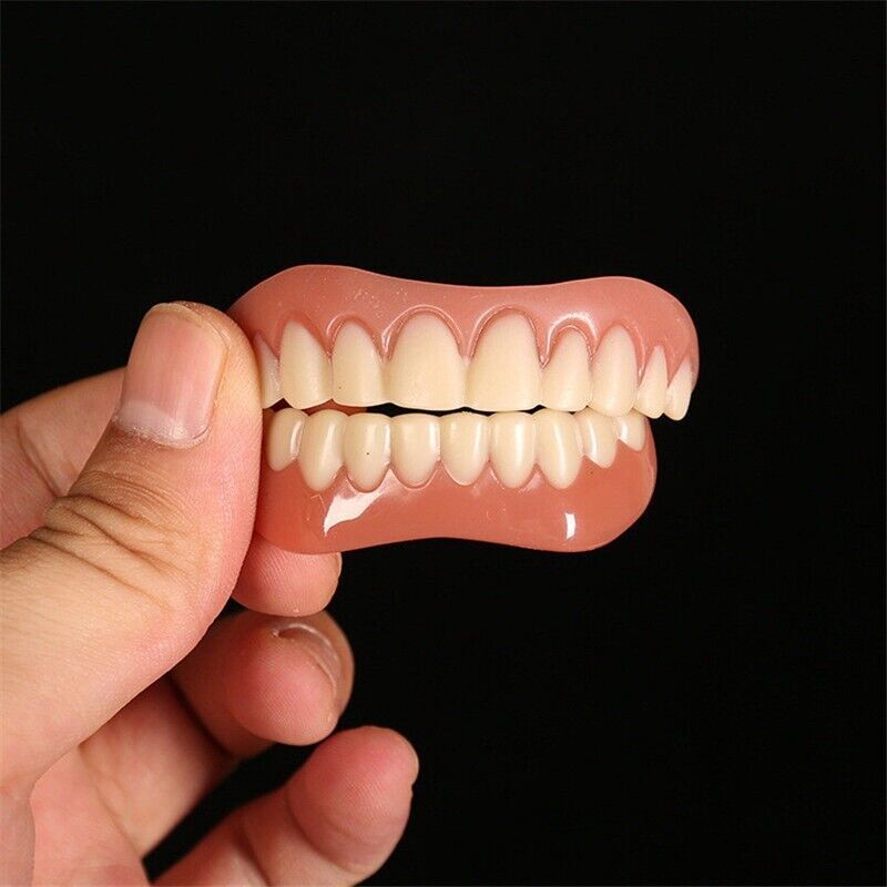 Snap On Silicone False Teeth Upper & Lower Dental Veneers Dentures ...