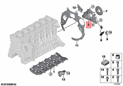 Genuine BMW E46 E53 E60 Engine Block Mounting Shaft Seal Cap OEM ...