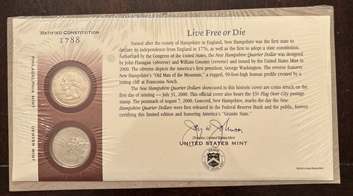 2000 N Hampshire P&D Uncirculated State Quarters-Sealed First Day Cover ...